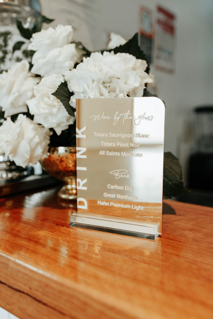 Signage – Acrylic Bar & Menu – Ivy Bleu